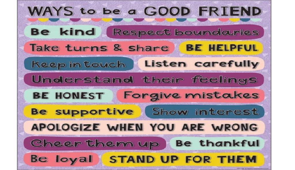 Oh Happy Day Ways to be a Good Friend Chart 17" x 22" (43cm x 56 cm ...